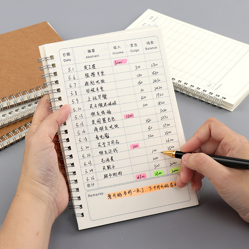 ZA110 记账本 时间计划 Income Expenses Daily Plan Ledger Notebook Log Book ...