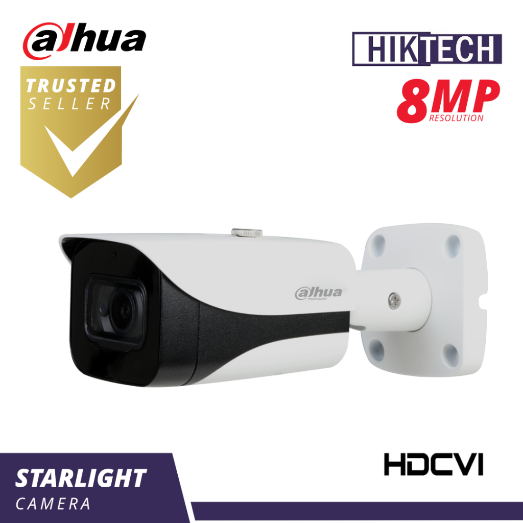 Dahua HFW2802E-A 4K Starlight HD-CVI IR Bullet Camera (180mm x 70mm x ...