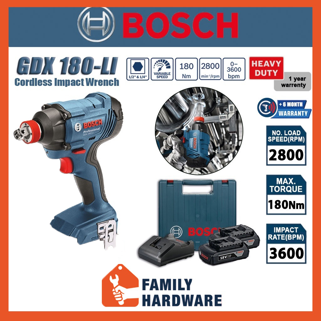 Bosch Gdx 180 Li Professional Dual Bit Holder Cordless Impact Driver