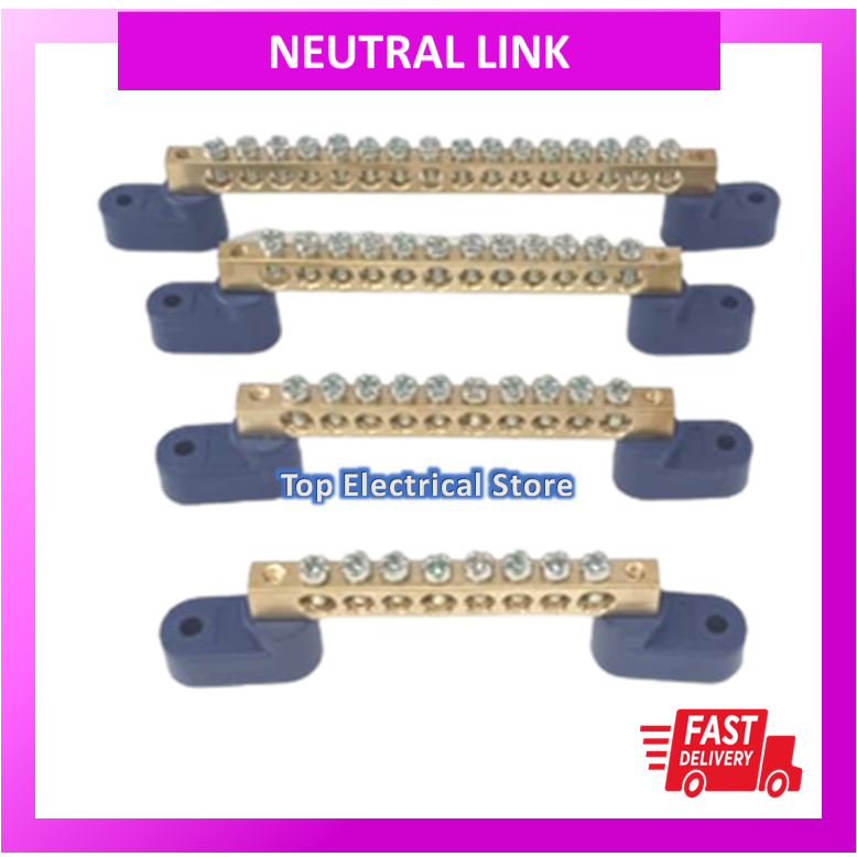 PLASMA BRASS NEUTRAL LINK 30A SCREW BRASS BAR WITH BASE FOR ...