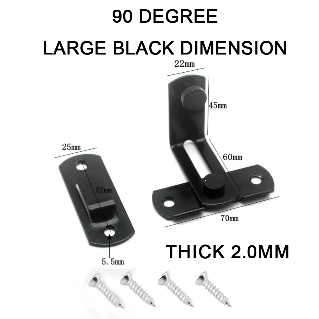 Home King 90 Degree Stainless Steel Hasp Swivel Bolt Door Latch for ...