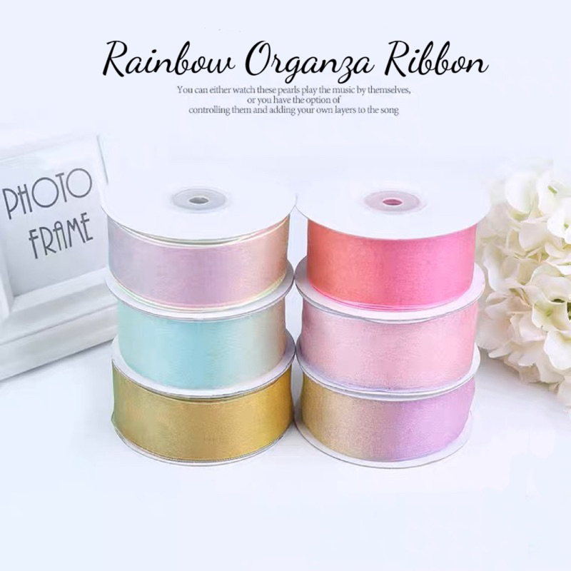 4cm Gradient Rainbow Color Ribbon Festival Wedding Party Decoration ...