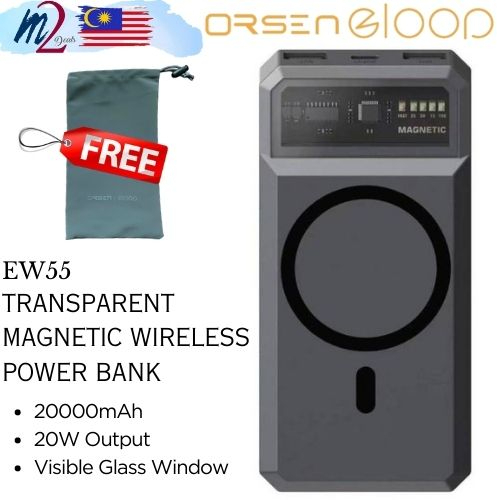 ELOOP EW55 20000mAh Wireless Charging 15W PD20W Powerbank with Stand | Shopee Malaysia