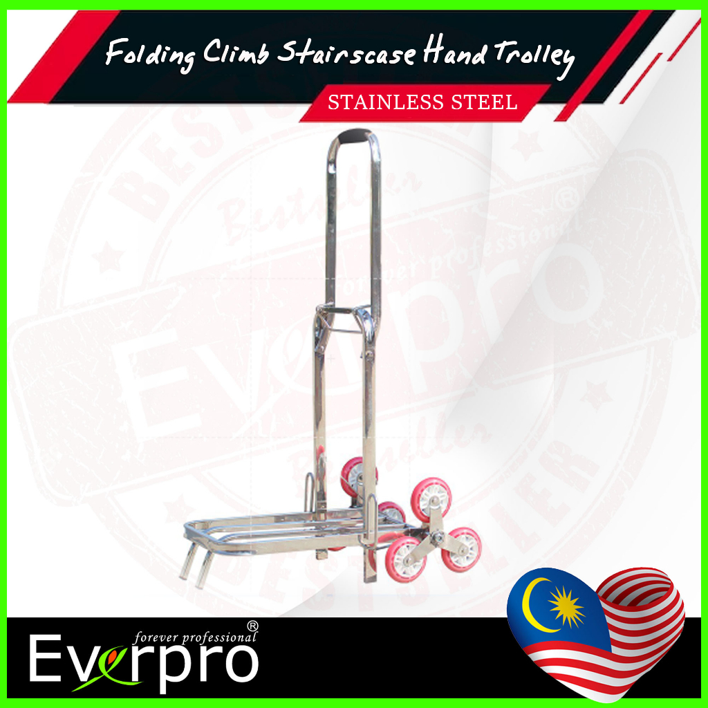 Staircase Climbing trolley 15Okg Capacity, Portable Folding Stainless ...