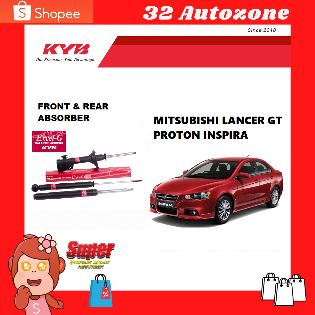 Mitsubishi Lancer GT Kayaba KYB Excel G Front And Rear Absorber Set - Made In Malaysia | Shopee ...