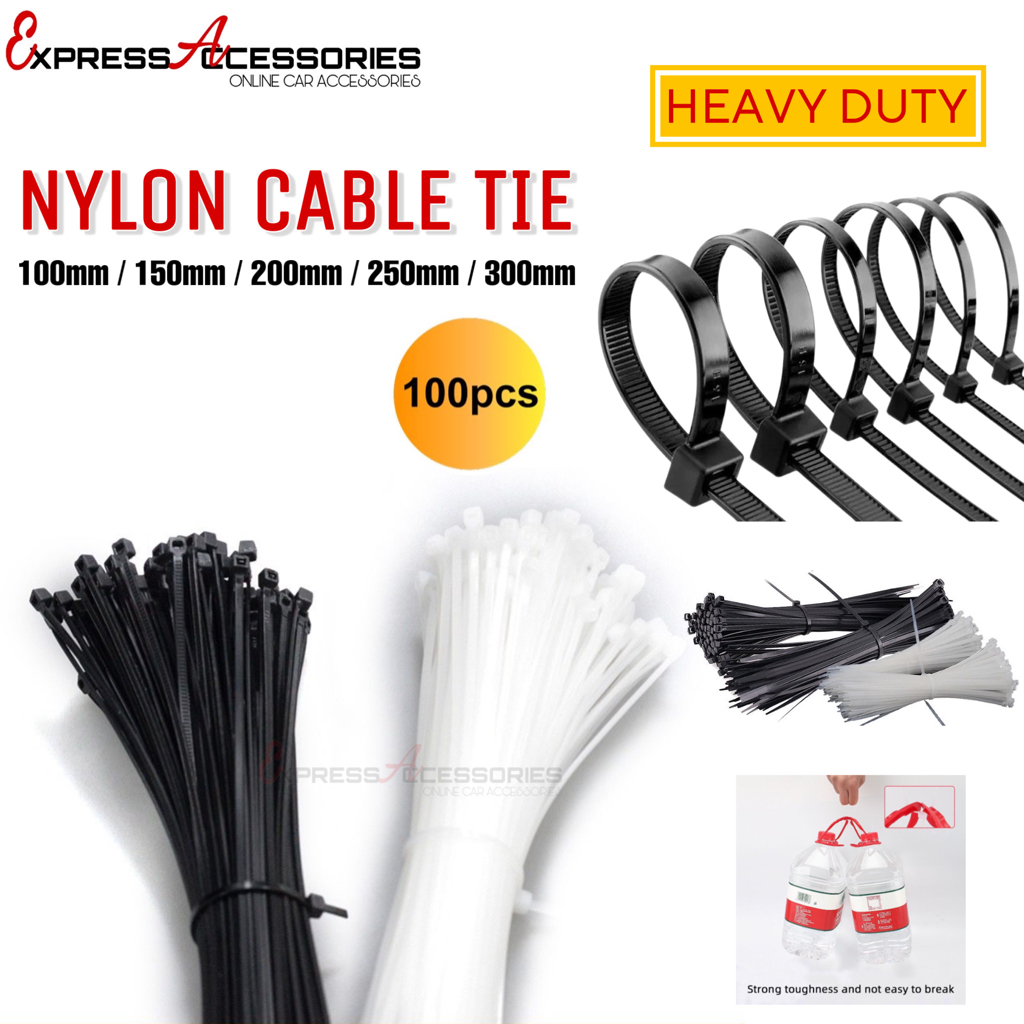 Cable Tie Nylon Wire 100pcs 4"6"8"10"12" Pengikat Wayar Kabel Tie ...