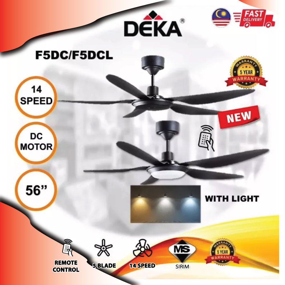 DEKA F5DC/F5DCL * 2 unit in 1 box, DC MOTOR FAN NEW MODEL 56" 5 BLADE ...
