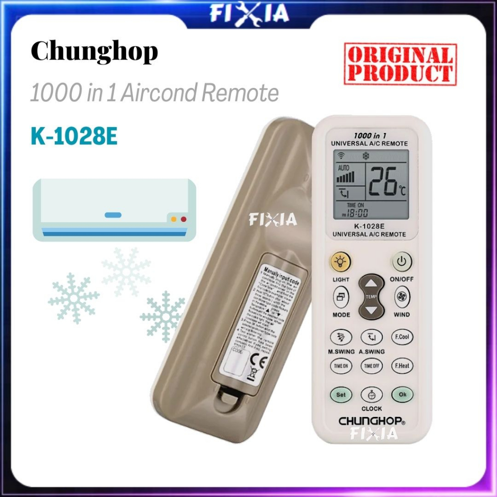 Original Chunghop 1000 in 1 All Brand K-1028E Air Cond Conditioner ...