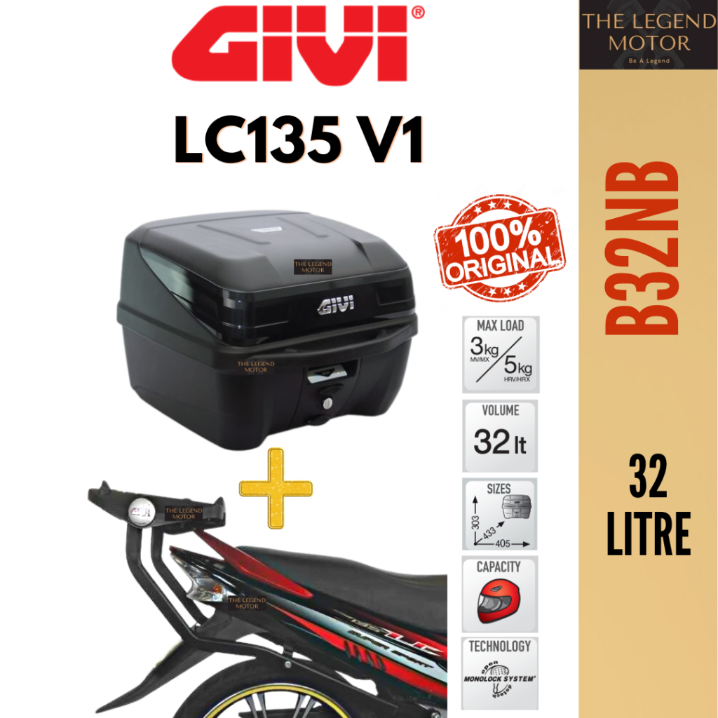 YAMAHA LC135 V1 LC 135 V1 GIVI HRV HEAVY DUTY MONORACK J MONO RACK ...