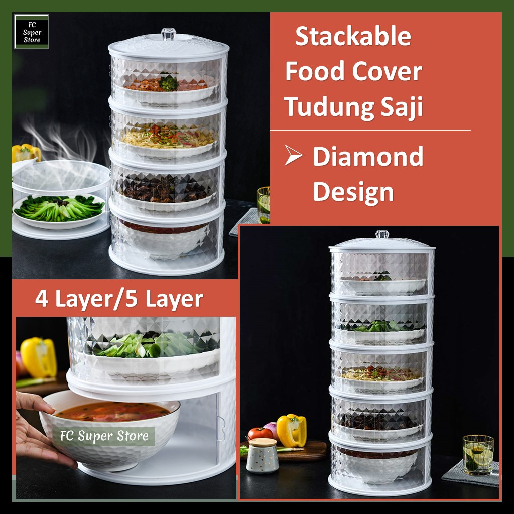 FCSS - Food Cover 4 / 5 Tier / Tempat Simpan Makanan / Food Storage ...