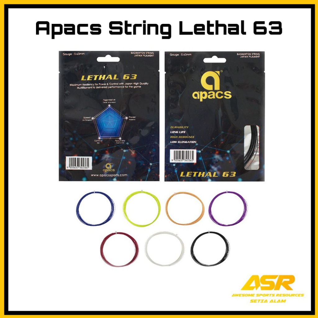Apacs Lethal 63 Badminton String / Tali Badminton Apacs Lethal 63 ...