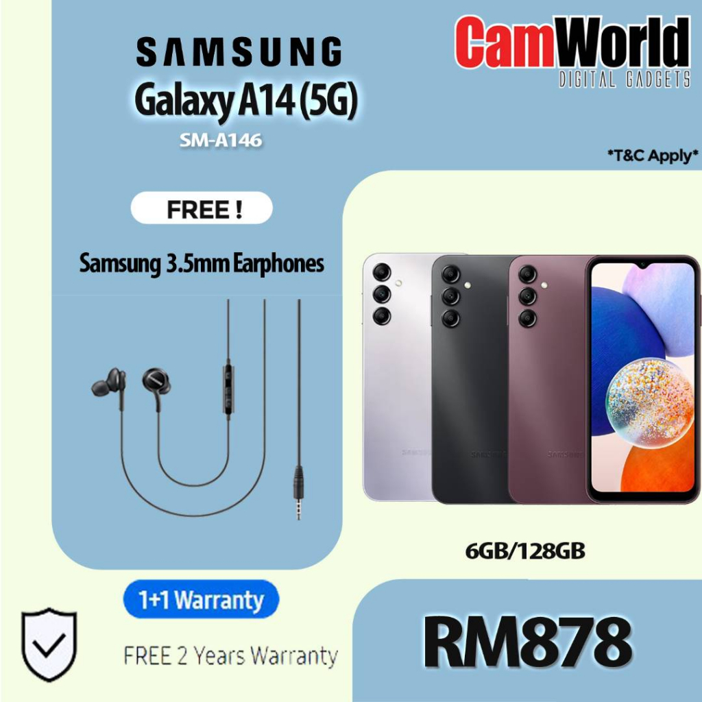 Samsung Galaxy A14 5G ( SM-A146 )( 6GB + 128GB ) Package | Shopee Malaysia