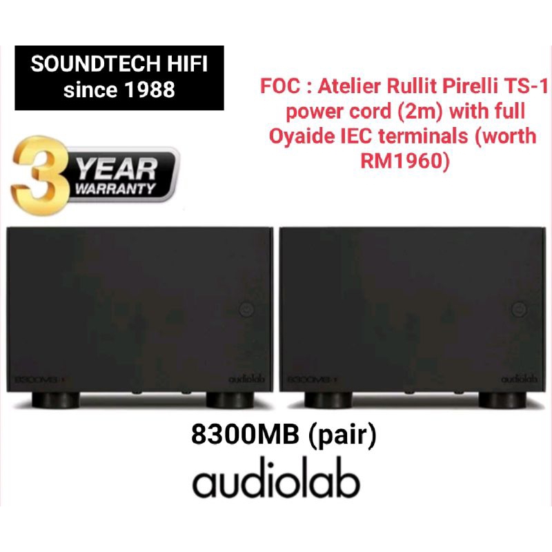 The Audiolab 8300MB (Monoblock Power Amp) - in pair plus FOC cables X2 ...