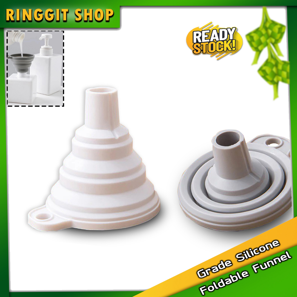 Ringgit Shop Food Grade Silicone Foldable Funnel Kitchen Funnel Mold ...