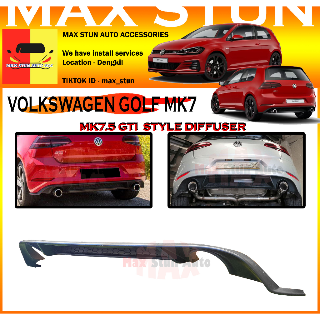 VOLKSWAGEN GOLF MK7.5 GTI REAR DIFFUSER GOLF R GOLF R LINE R-LINE RLINE ...