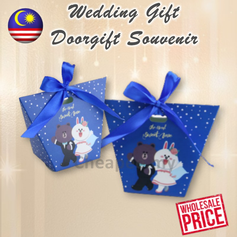 [10pcs] LINE Couple Wedding Giftbox/Doorgift/Candy box/Souvenir/Kotak ...