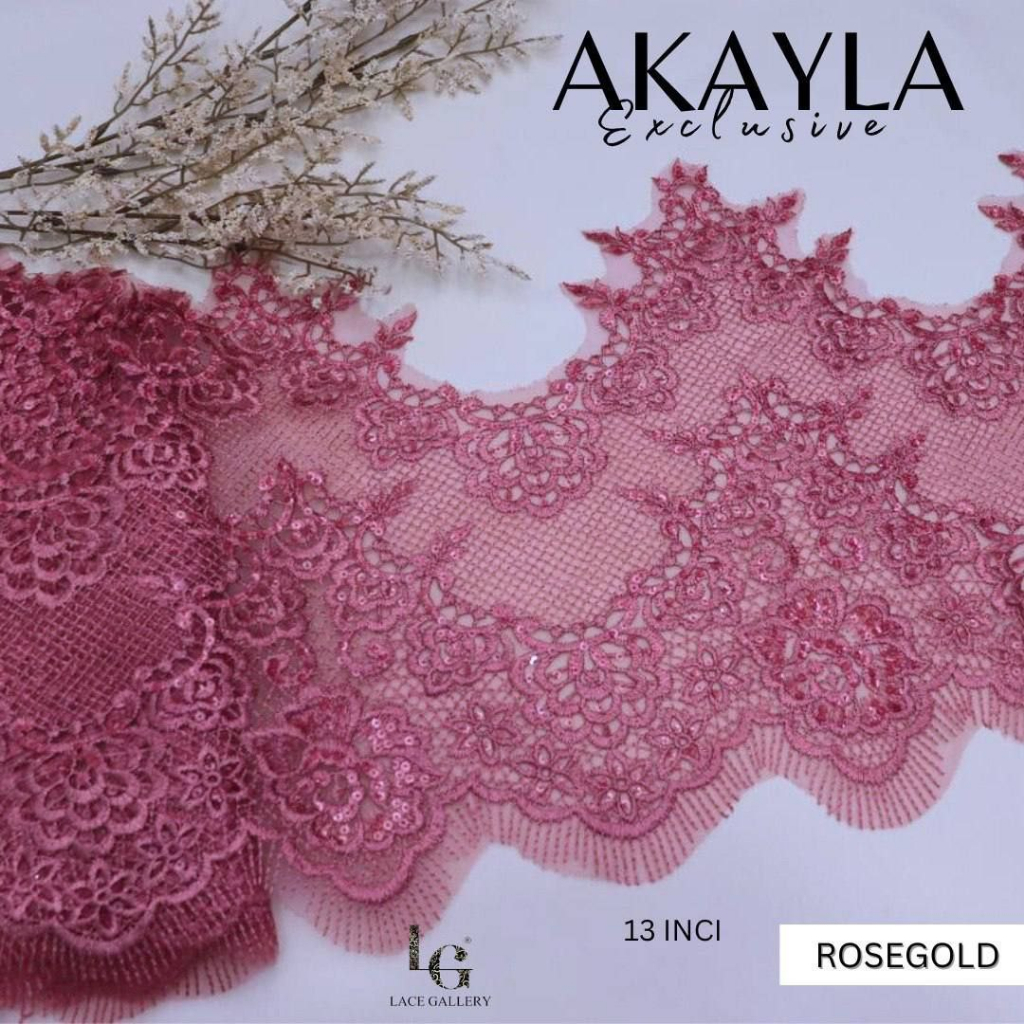 🔥0.5M | AKAYLA EXCLUSIVE BORDER LACE BAJU RENDA KAIN AKSESORI PAKAIAN ...