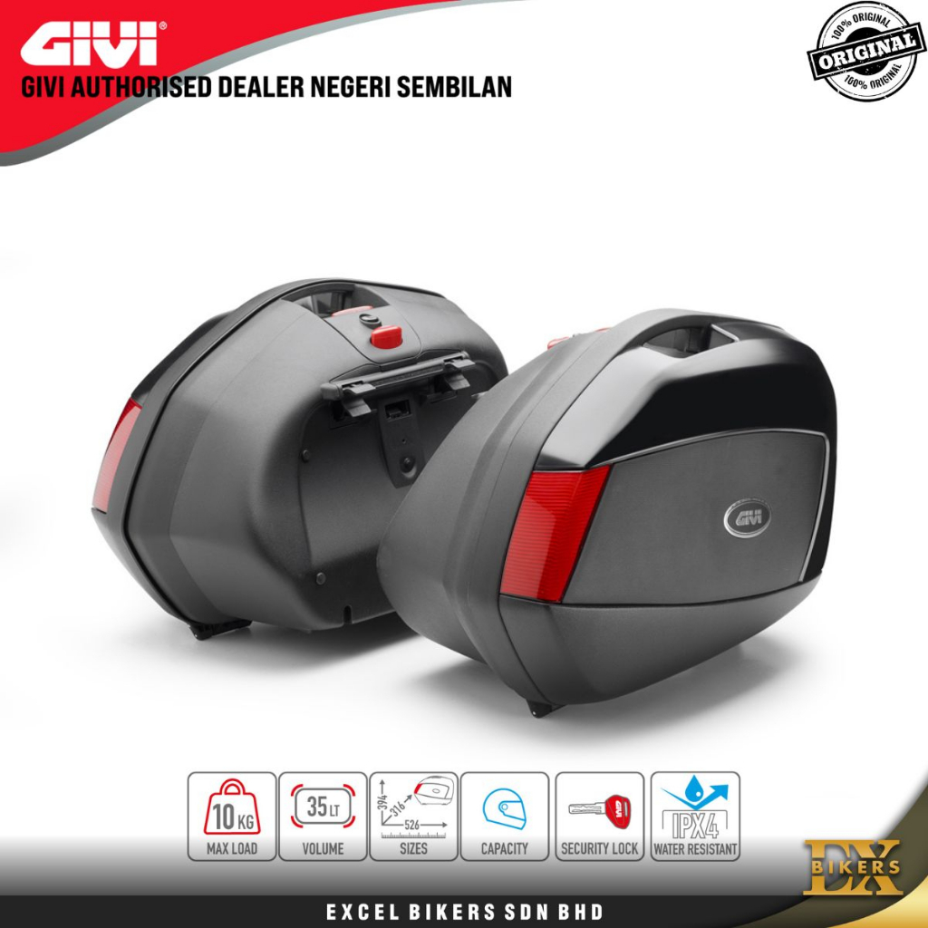 GIVI BOX V35 35LTR SIDE BOX/SIDE HARDBOX/MONOKEY BOX/GIVI BOX/GIVI SIDE ...