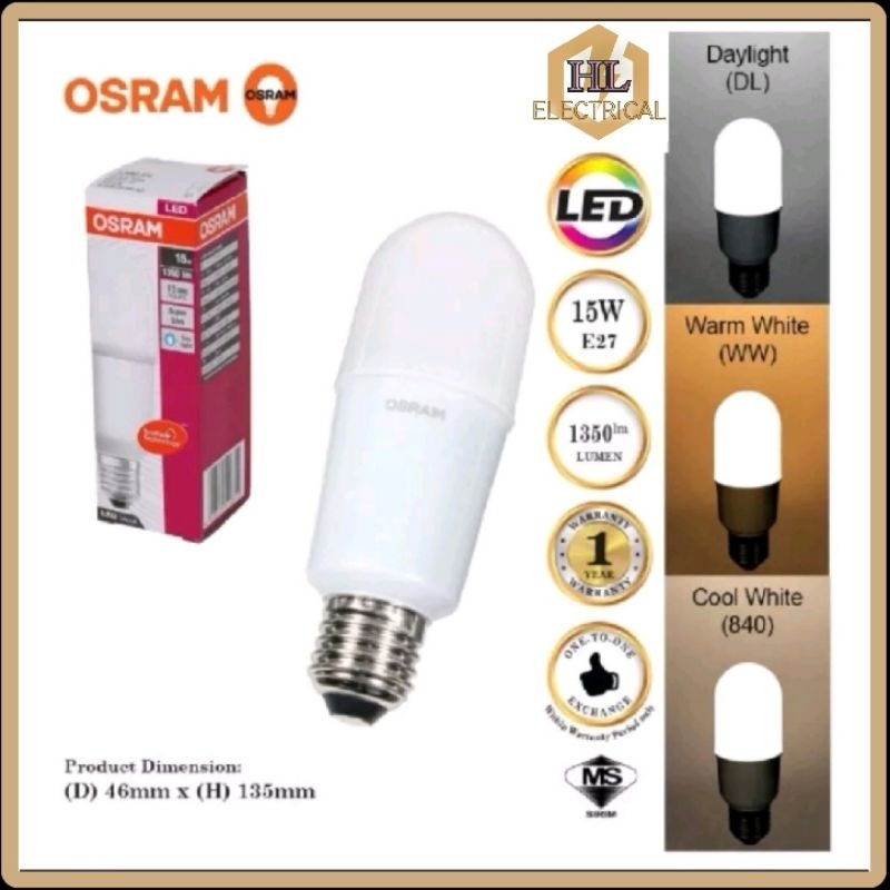 OSRAM LED STICK BULP 10W/15W E27 SIRIM !!! | Shopee Malaysia