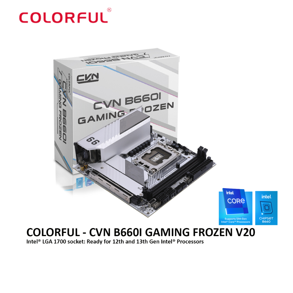 COLORFUL CVN B660I GAMING FROZEN (WIFI) V20 LGA1700 GAMING Mainboard ...
