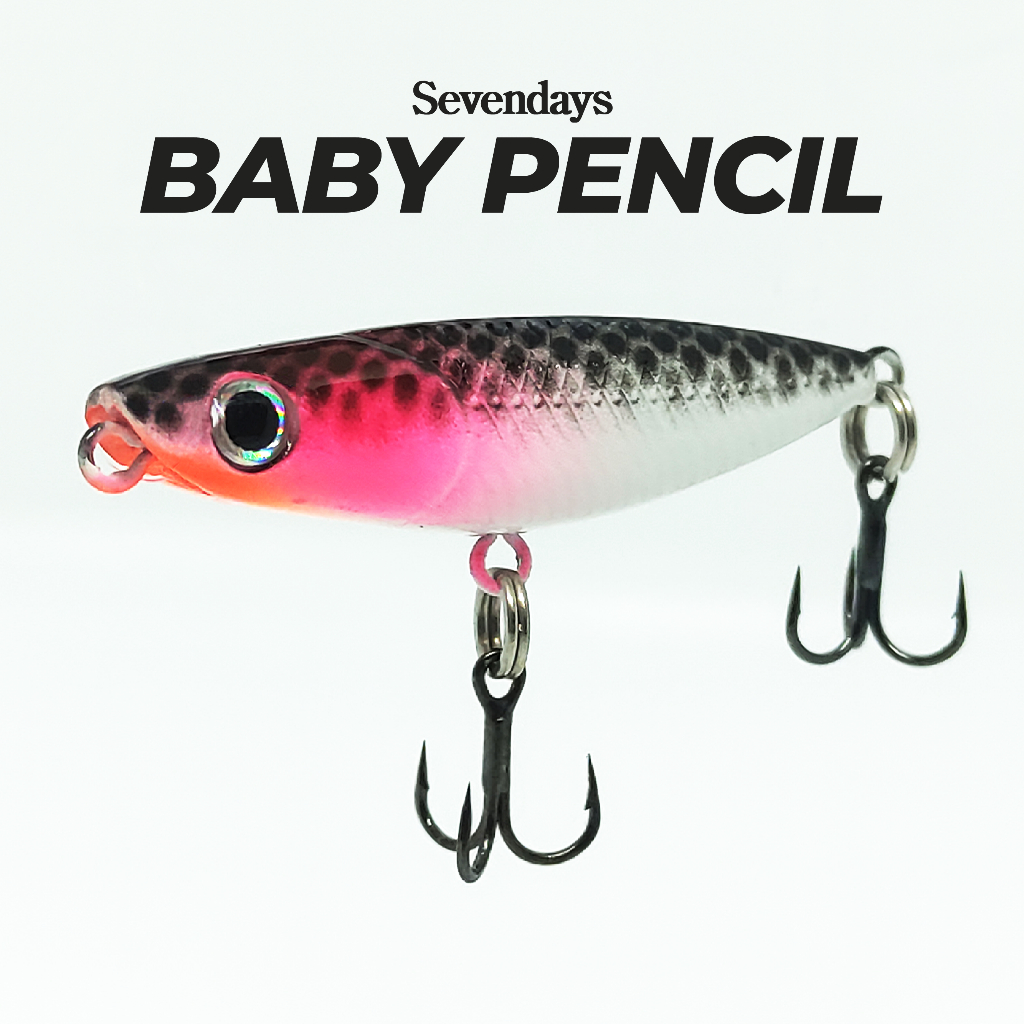 Baby Pencil 4.5cm Mini Micro Small Treble Hook Topwater Fishing Lures ...