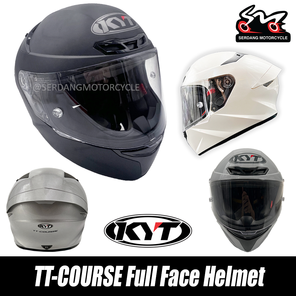 KYT TT-Course Full Face Helmet TT Course Topi Keledar Plain Matt White ...
