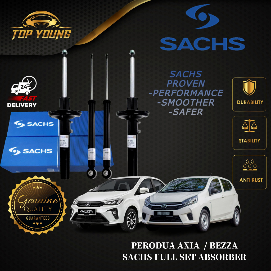SACHS PERODUA AXIA BEZZA SHOCK ABSORBER (FULL SET) FRONT OR REAR ...