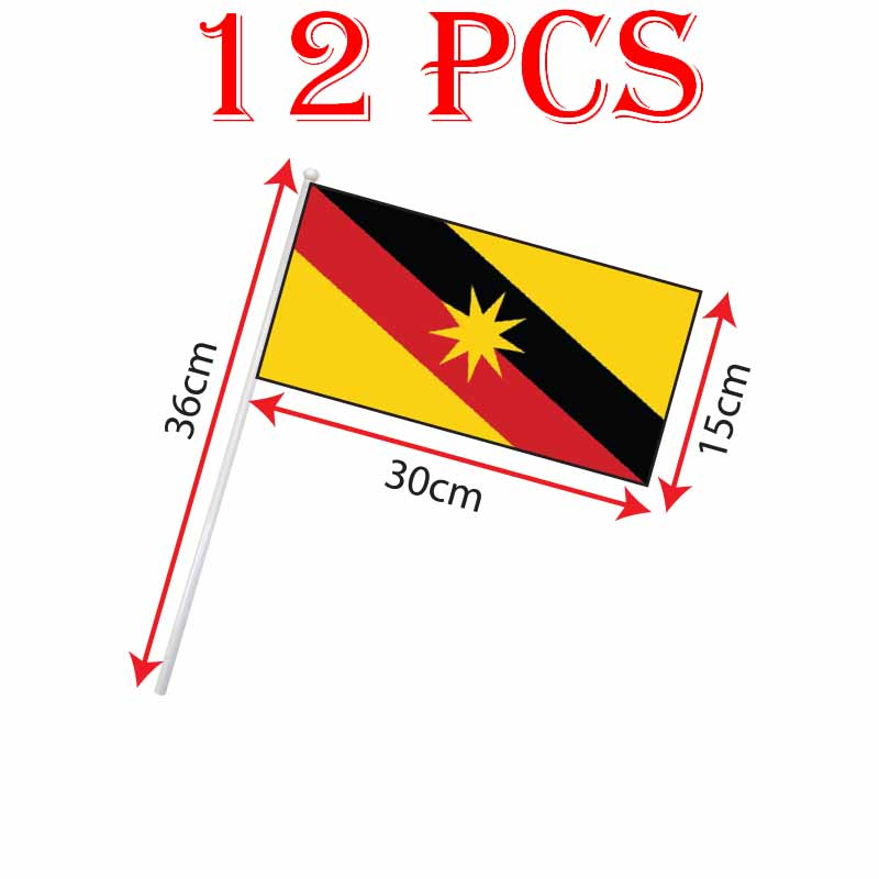 Sarawak Hand Hold Flag, Bendera Tangan Negeri Sarawak15x30cm (12's/pkt ...