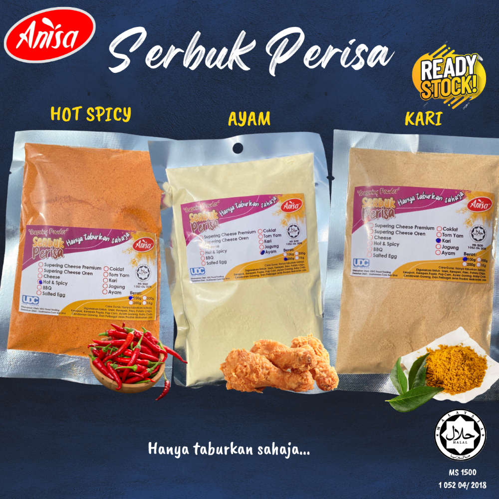 [1KG] SERBUK PERISA SEDAP HALAL [BBQ,HOT SPICY, CHEESE, COKLAT] HANYA ...