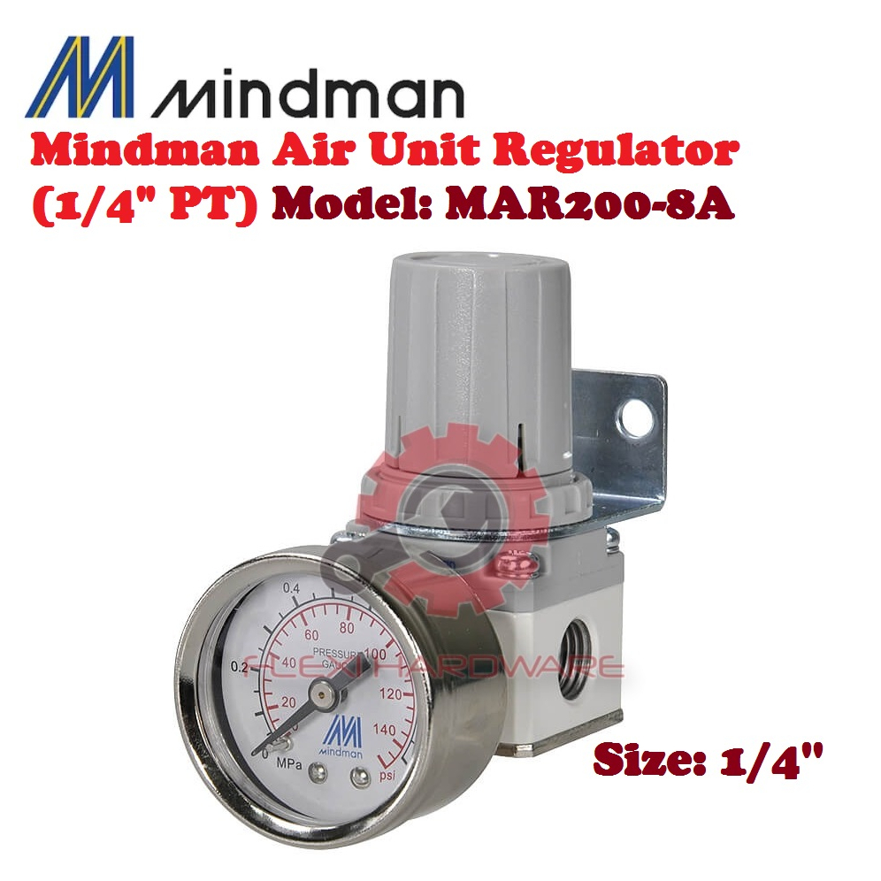 Mindman MAR200-8A Air Unit Regulator (1/4" PT) | Shopee Malaysia