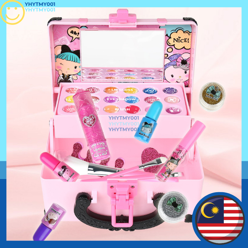 READY!! Handbag Mekup Set Kids Pretend Play Makeup Cosmetic Set Make Up ...