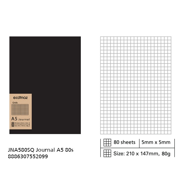 eComaz Note Book A5 80s Grids / Ruled / Dotted/Buku Nota eComaz A5 80 ...