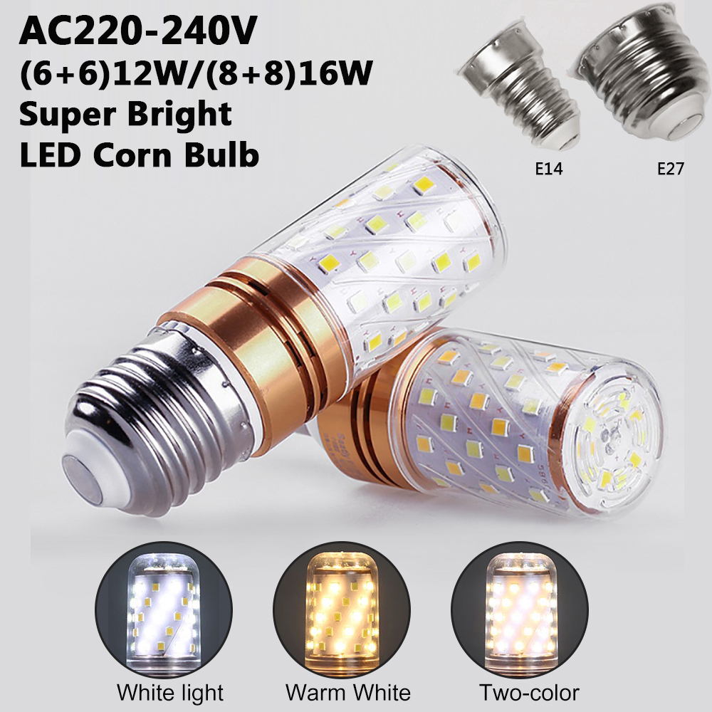 3H E14/E27 12W(6+6)/16W(8+8) Decoration 3 Colour LED Corn Bulb For Decorative Lamp | Shopee Malaysia