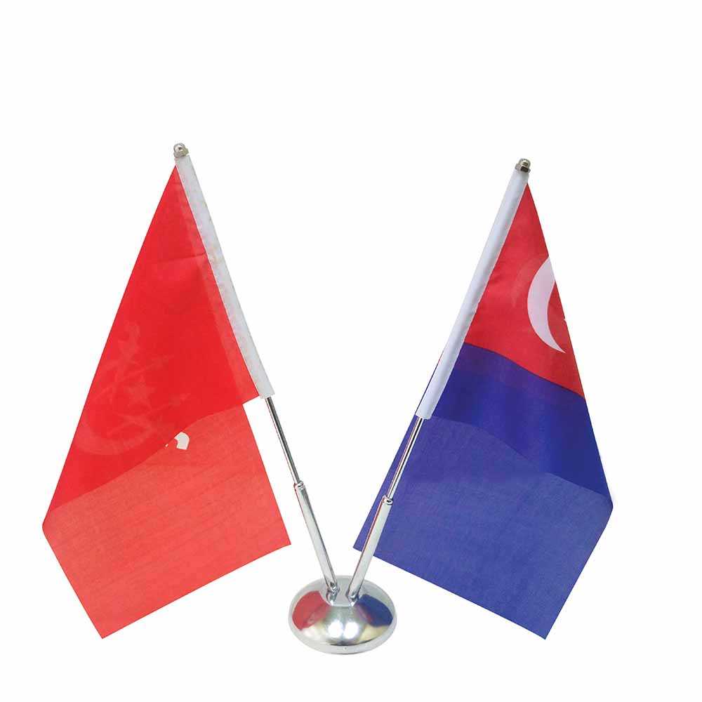 Table Flag Stand-Double ( V Shape & Stainless Steel Round Base ...