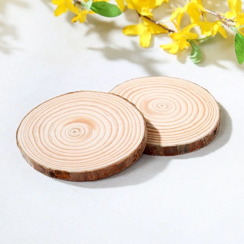 Wooden Scented Candle Base Plate Natural Pine Wood Slice Coaster Hand ...
