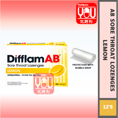[YOUPHARMACY] DIFFLAM AB SORE THROAT LOZENGES 12'S (BLACKCURRANT/ORANGE ...