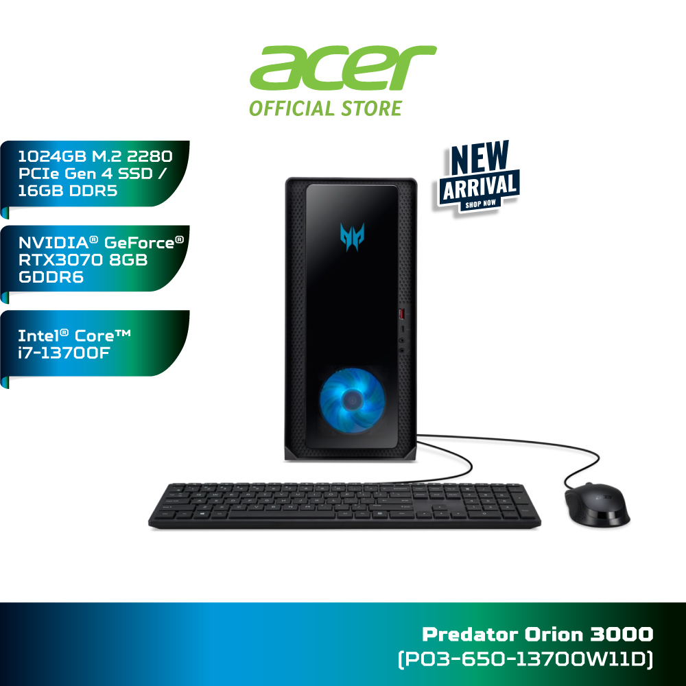 Predator Orion 3000 Gaming Desktop Intel 13th Gen Core™ i7 (PO3-650 ...
