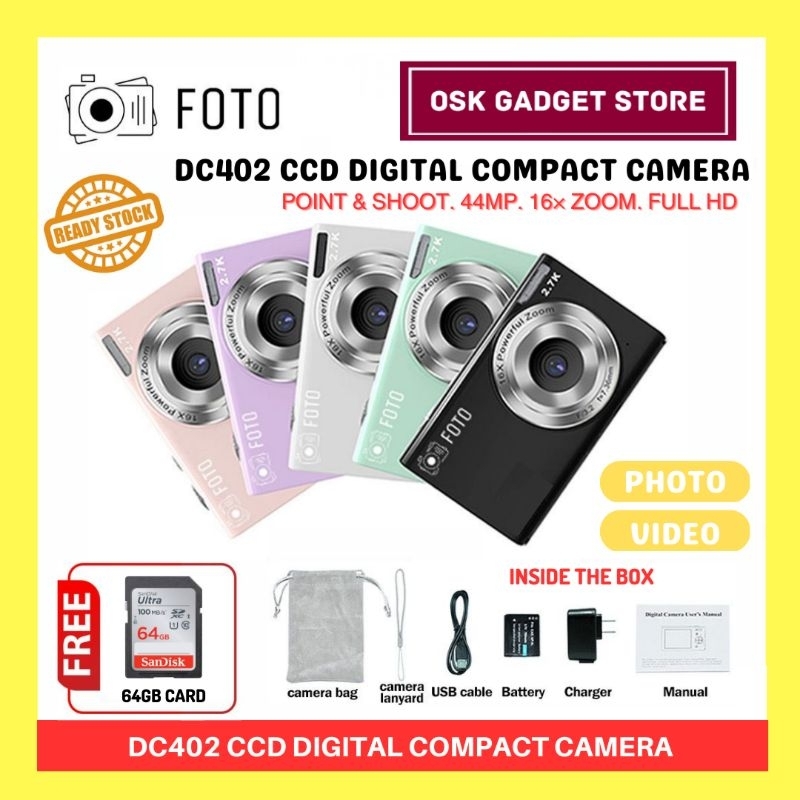 Foto DC402 CCD Camera Digital Compact Camera | Free 64GB Card | Up To ...