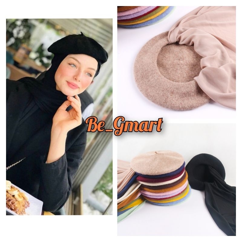 🇲🇾🔥 ️ Tudung Selendang Beret Sifon Chiffon Instant Shawl Hijab Travel ...