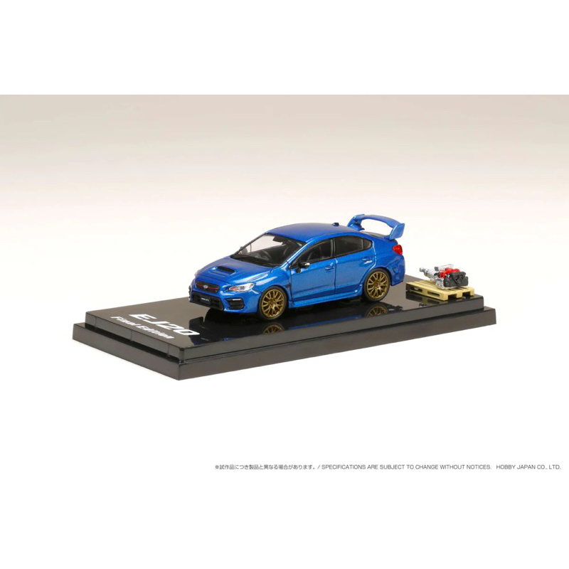 HOBBY JAPAN 1/64 SUBARU WRX STI EJ20 FINAL EDITION FULL PACKAGE WITH ENGINE DISPLAY BLUE PEARL ...
