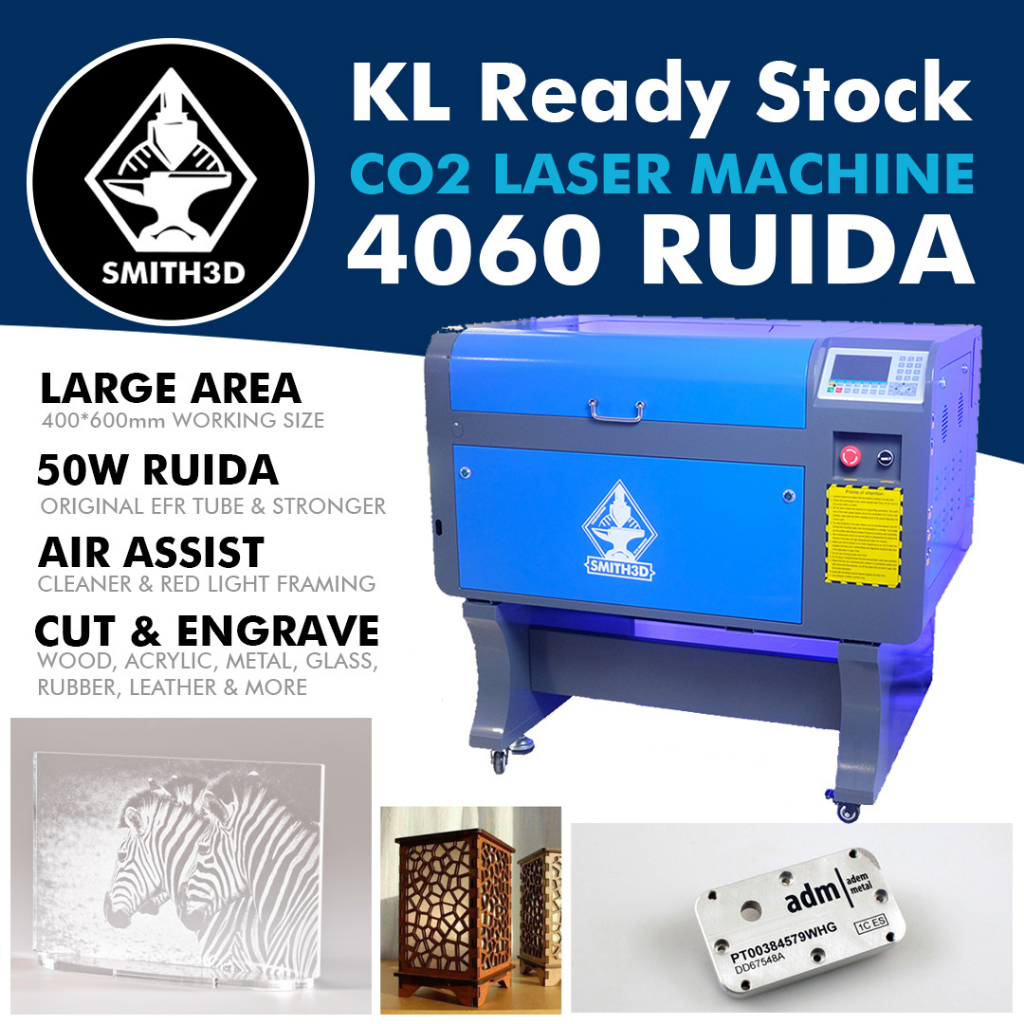 4060 Ruida CO2 Laser Cutting Machine for Acrylic, Fabric, Rubber, Wood ...