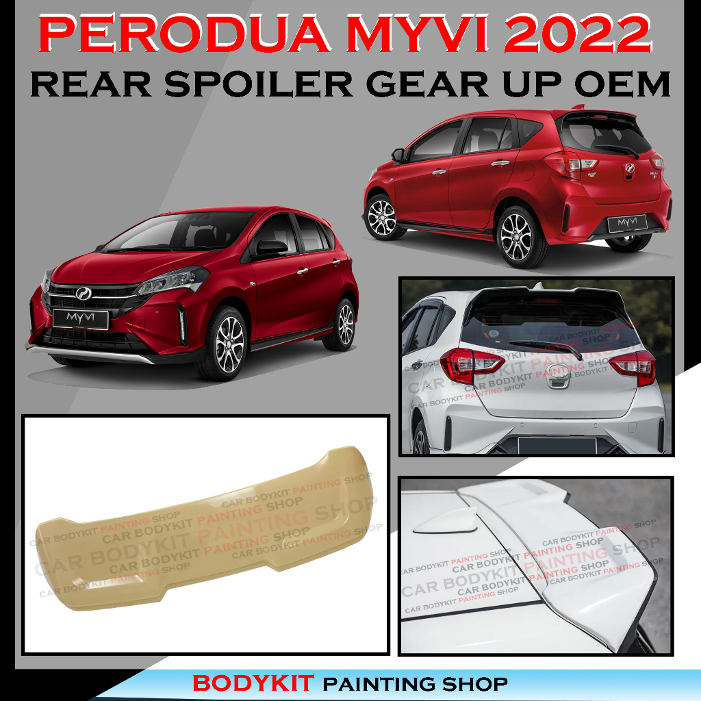 PERODUA MYVI FL 2022 GEAR UP STYLE REAR TRUNK SPOILER- MATERIAL ABS ...