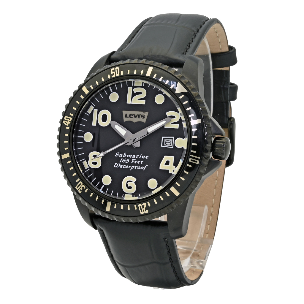 Levi's Quartz Unidirectional Bezel Stainless Steel Leather Smart Casual ...