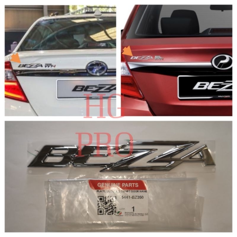 Original Perodua BEZZA ALL MODEL REAR BONNET Boot Word Emblem LOGO ...