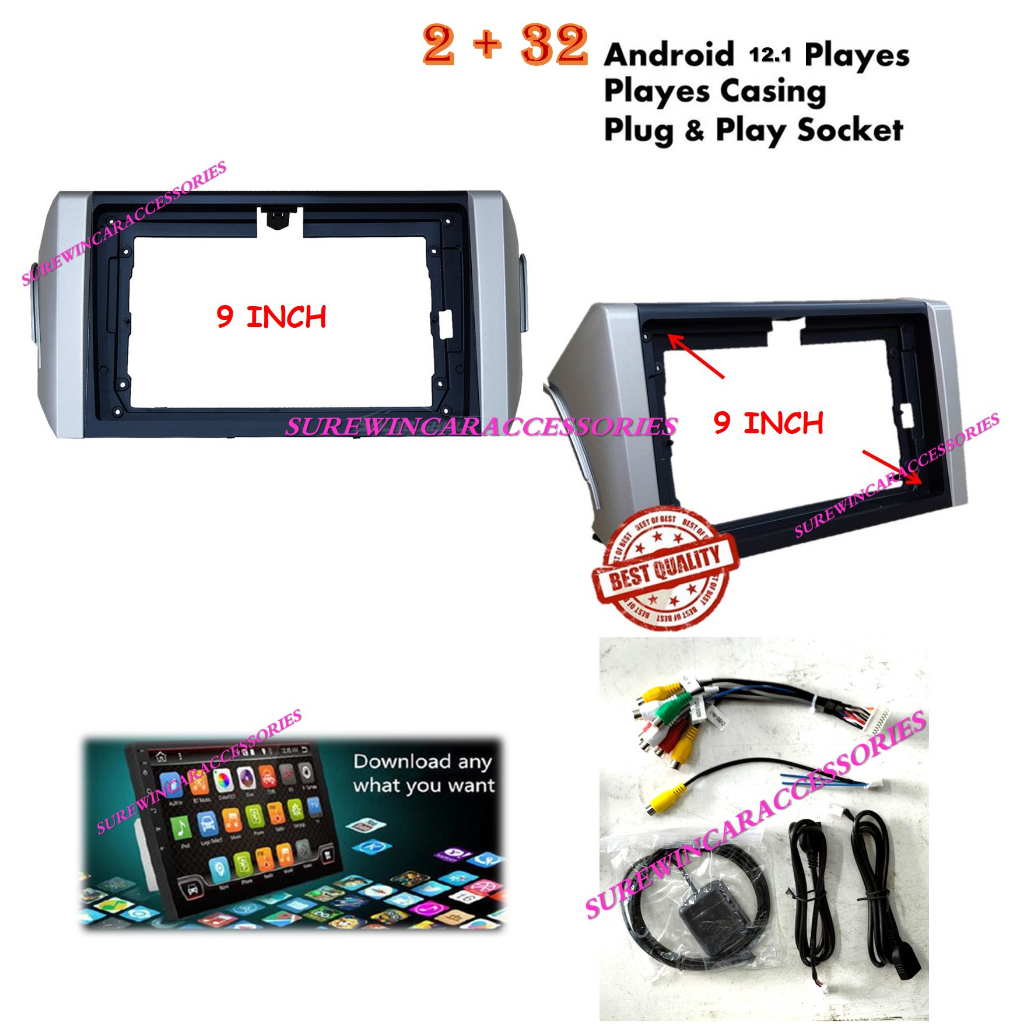 Toyota INNOVA 2016 - 2021 android player 9 inch PLUG N PLAY with OEM ...