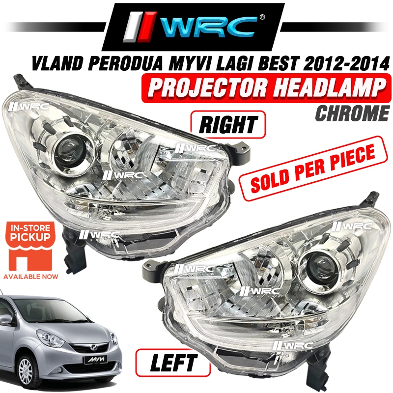 Vland Perodua Myvi Lagi Best 2011 - 2014 Projector Headlamp ( Chrome ...