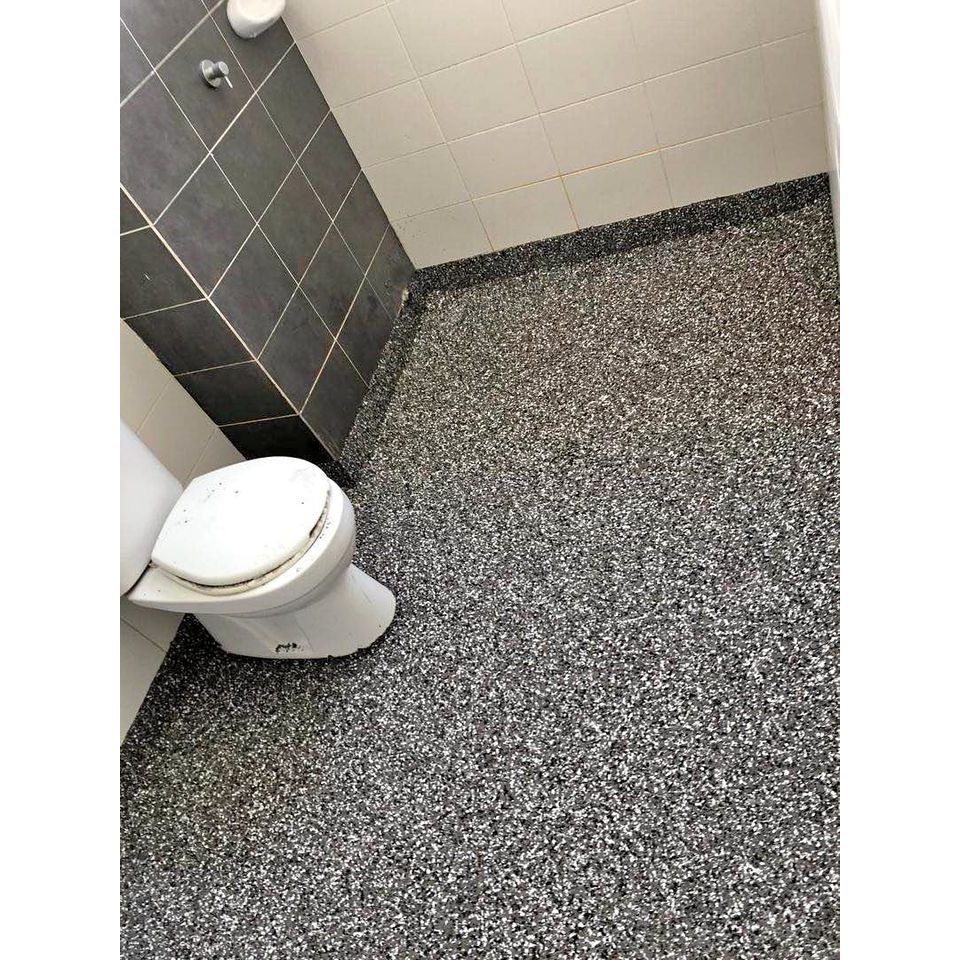 ( DARK GREY MIX ) Full Set Epoxy Colour Flake Coating ( TOOLS / 1KG ...