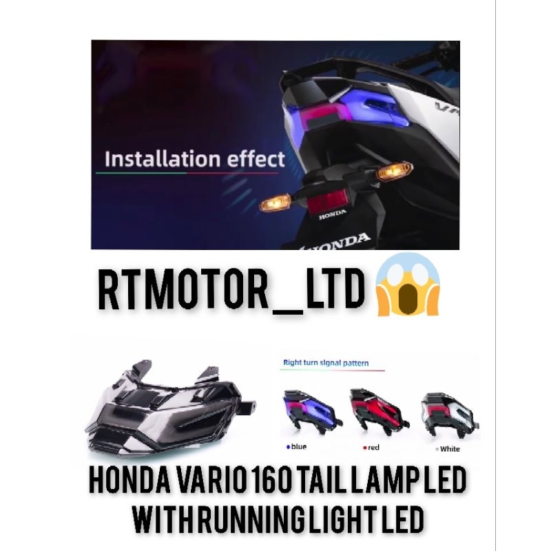 HONDA VARIO 160 TAIL LAMP LED WITH RUNNING LIGHT SIGNAL LAMPU BELAKANG ...