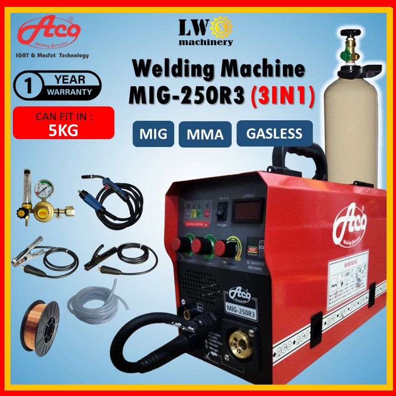 ACO MIG welding set MIG-250R3 welding set welding set 3 in 1 functions ...