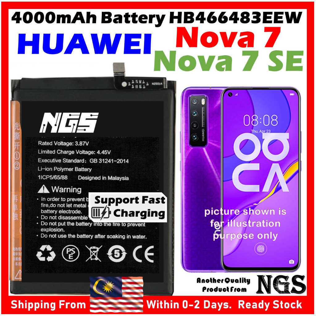 ORl NGS Brand 4000mAh Battery HB466483EEW Compatible For HUAWEI Nova 7 5G / HUAWEI Nova 7 SE ...